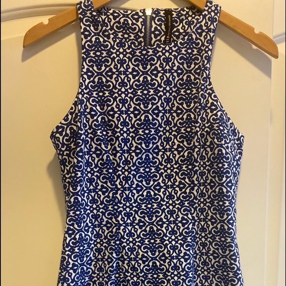 Dresses | Beautiful Blue Brocade Print Dress | Poshmark